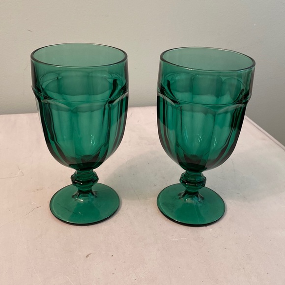 Libbey | Dining | Vintage Libbey Duratuff Emerald Green Goblets | Poshmark